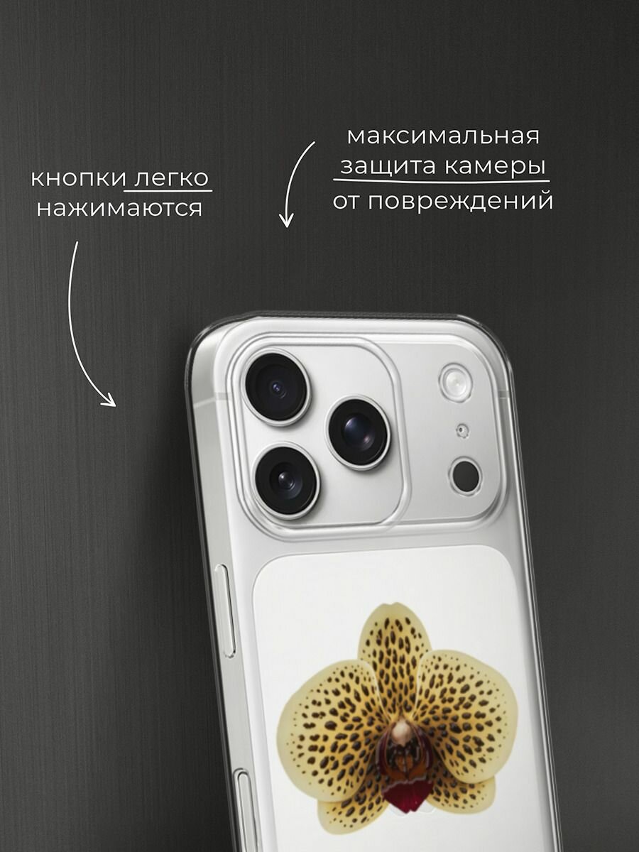 Чехол на Apple iPhone 17 Pro / Айфон 17 Про с принтом Желтая орхидея — фото 1