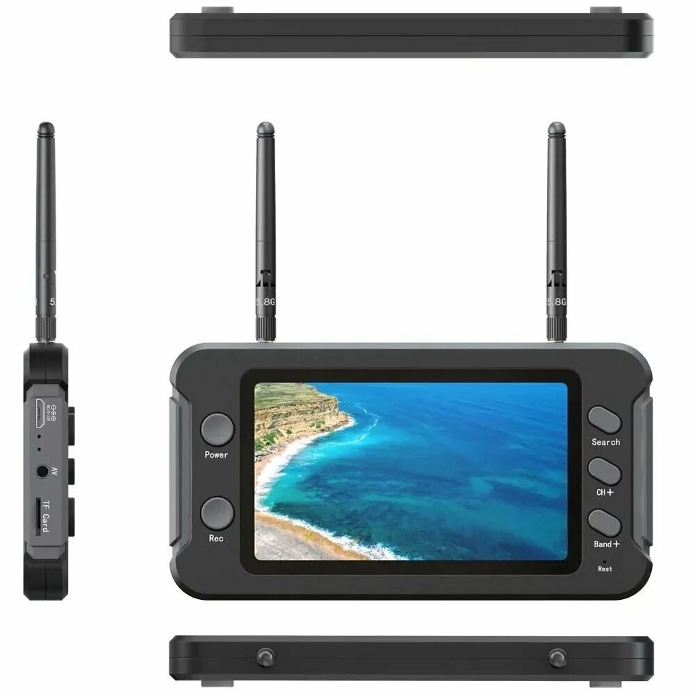 5.8G монитор с DVR 4,3-дюймовый ЖК-дисплей 40CH 16:9 NTSC/PAL, Автопоиск видеозаписи