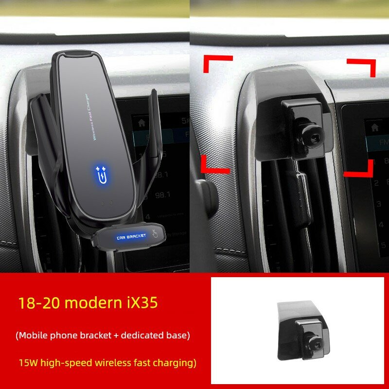 Автомобильный держатель для телефона Hyundai ix35 на 2018-2020 годы, беспроводная зарядка 15W, надежное крепление