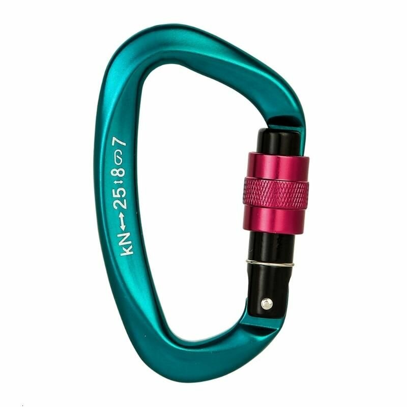 Титановый карабин D-образный для альпинизма, темно - зеленый