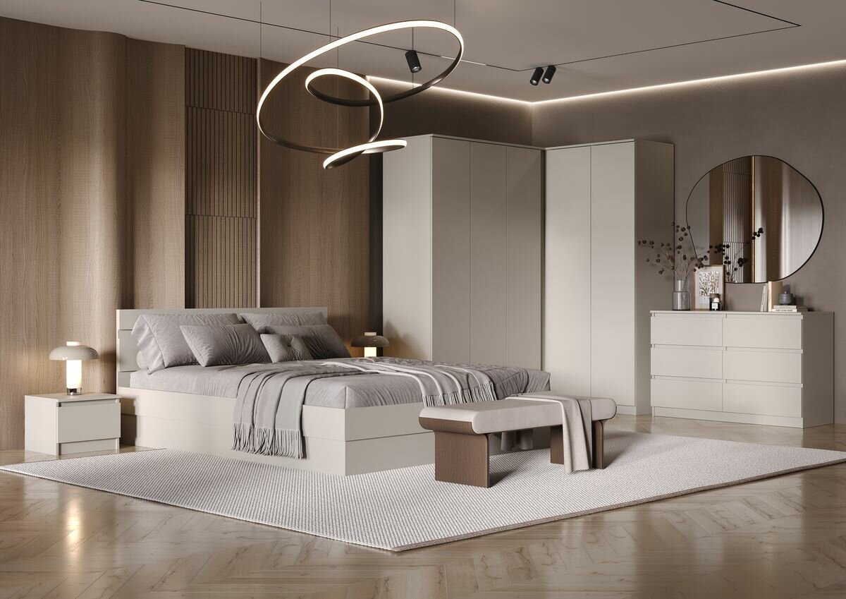 Комплект мебели для спальни Челси композиция 1, в цвете: Кашемир