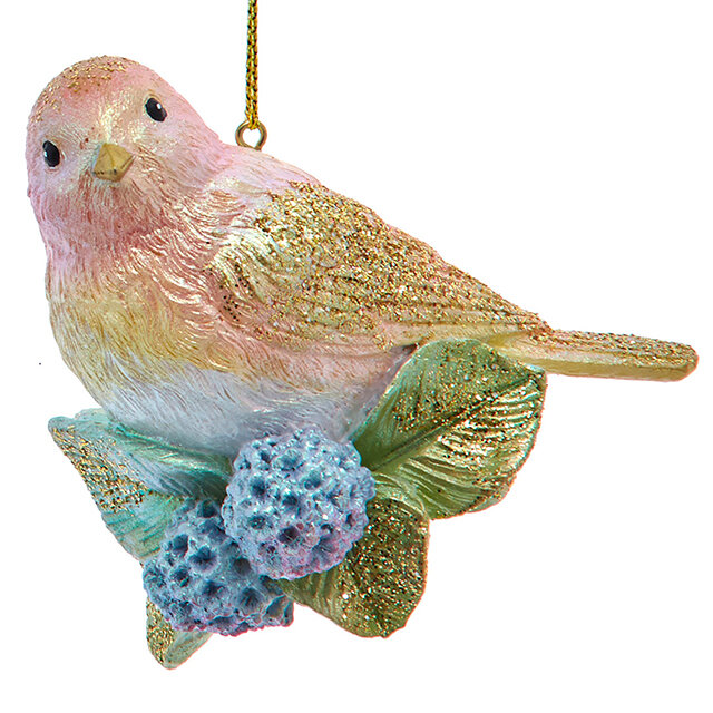 Елочная игрушка Птичка Клео - Pastel Rainbow 10 см, Kurts Adler, E1099-3