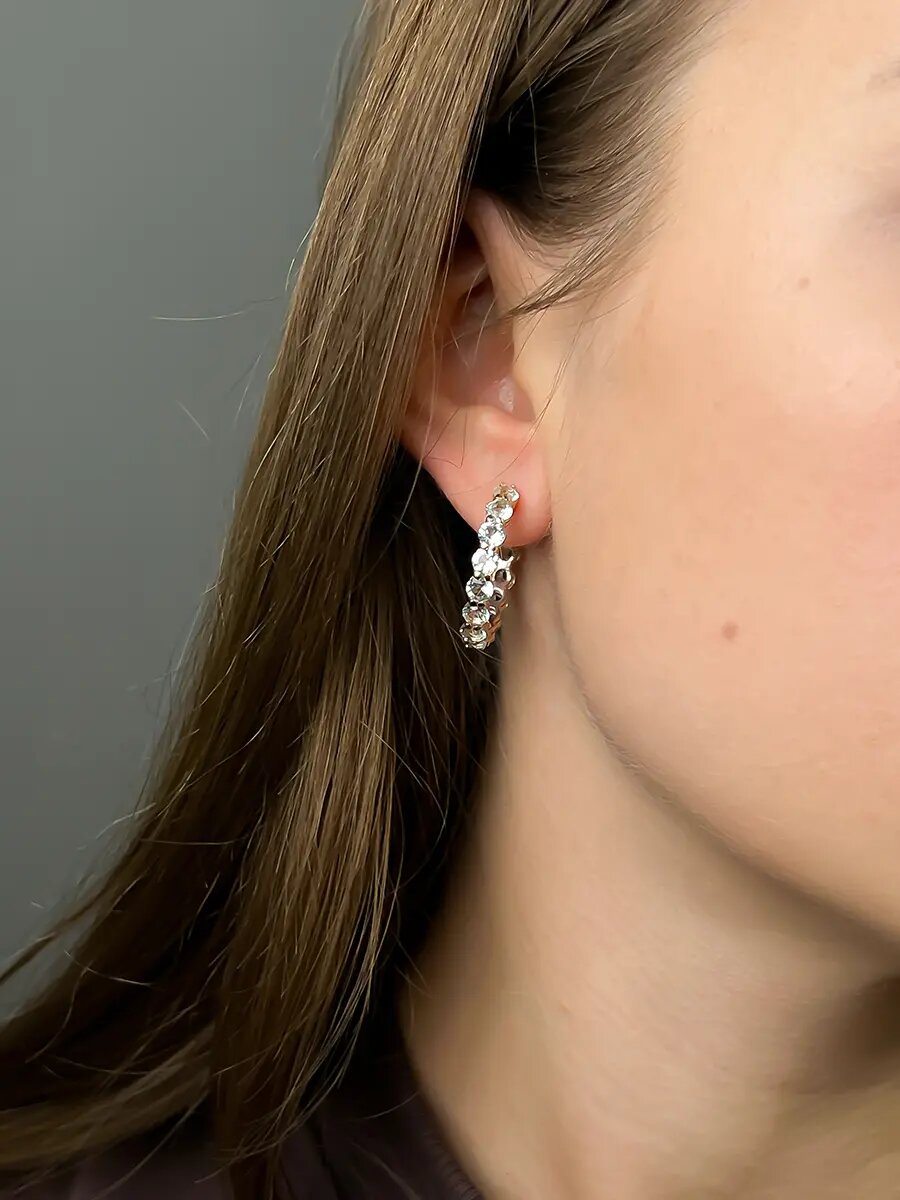 Серьги конго, красное золото, 375 проба, аквамарин