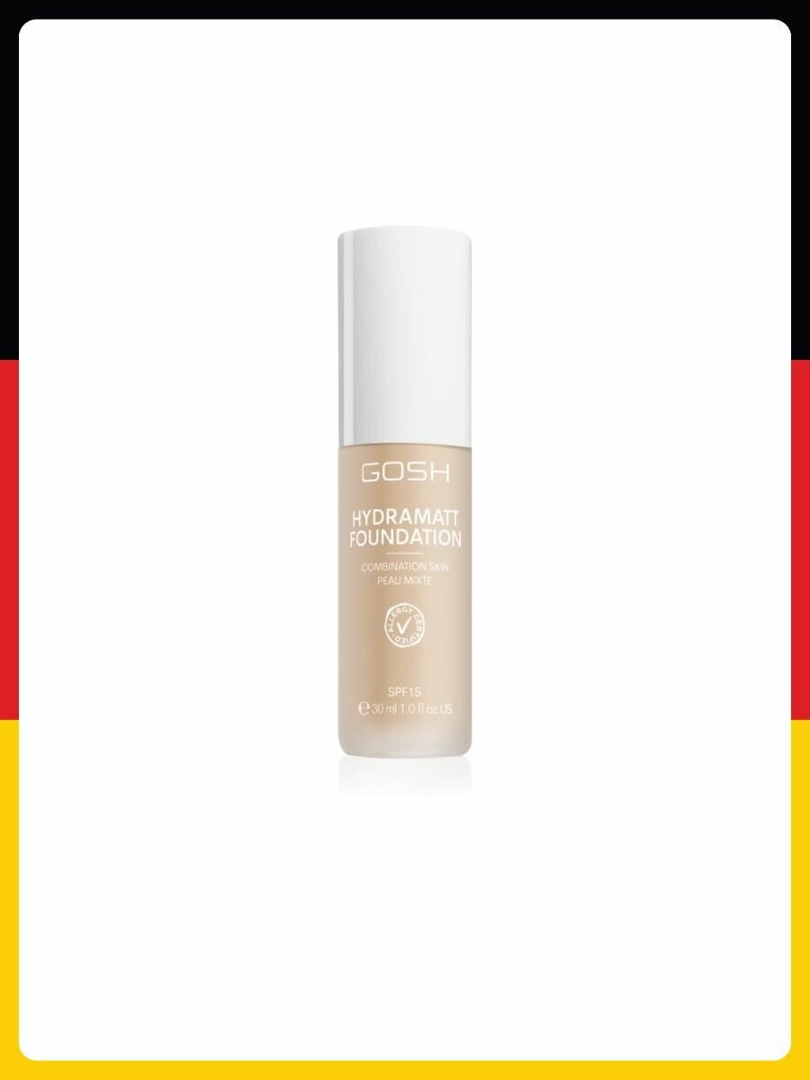 Тональная основа Gosh Hydramatt light moisturizing make-up with matte effect 004R Light, 30 мл