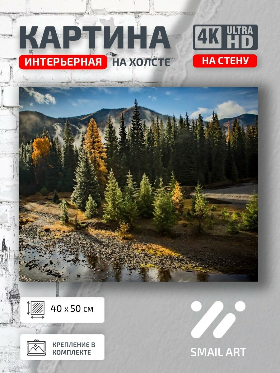 Картина на холсте интерьерная 40 на 50 на стену Природа Лес для спальни пейзаж