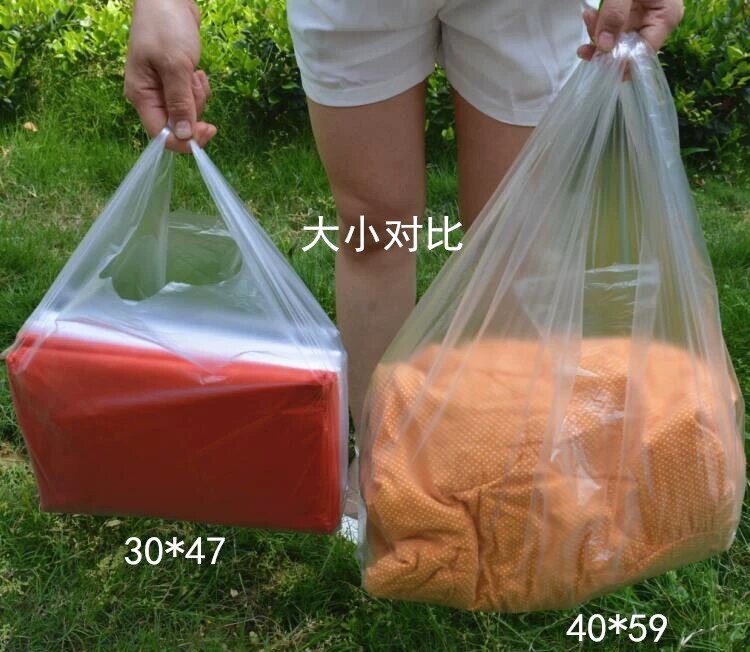 Утолщенная средняя и большая сумка, прозрачная пластиковая удобная сумка, белая сумка для еды, бытовая сумка для