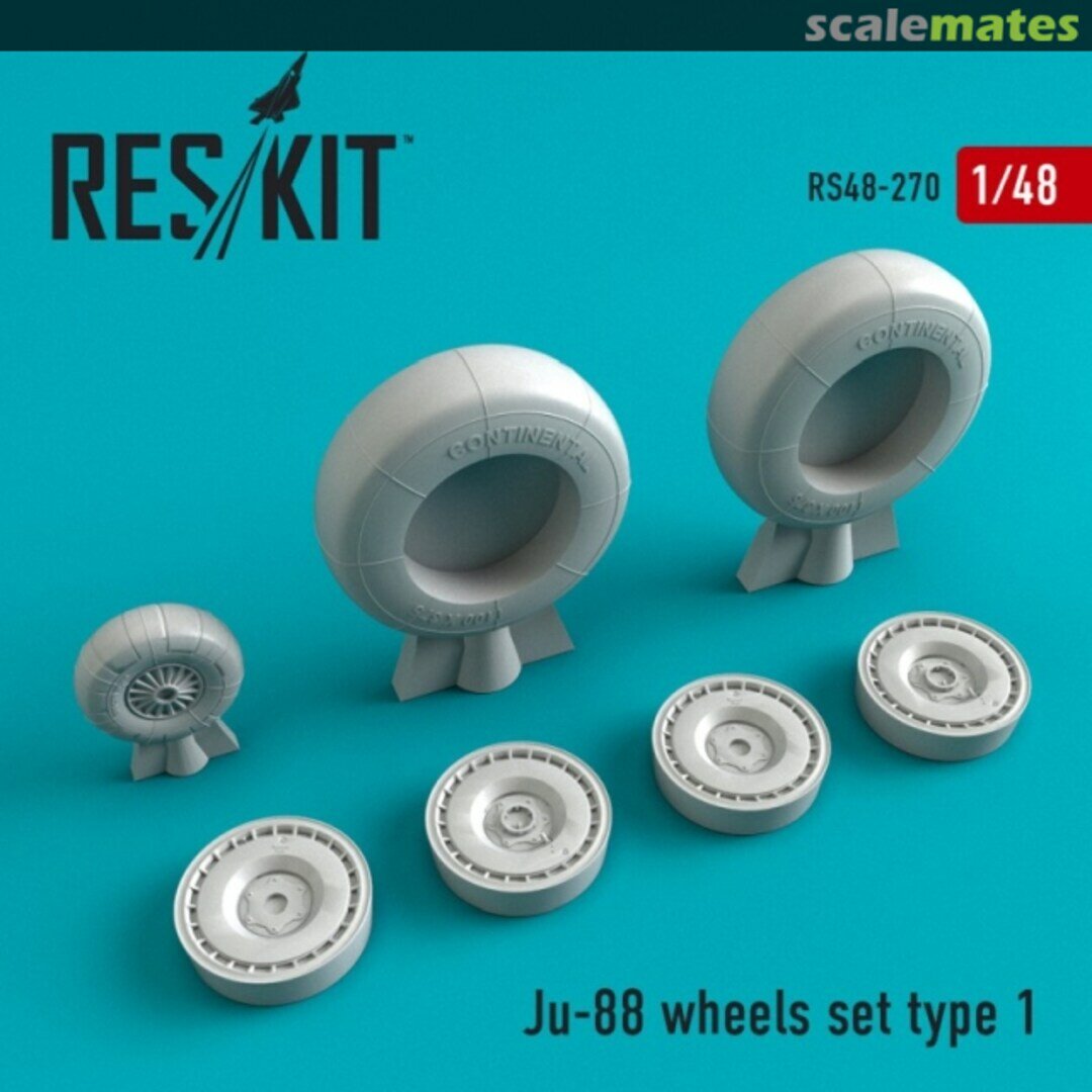 RS48-0270 ResKit Колеса шасси для модели Ju-88 type 1 масштаб 1/48