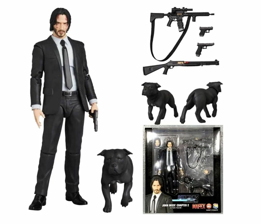 Фигурка Джон Уик с собакой часть 2, John Wick with Dog, 16 см
