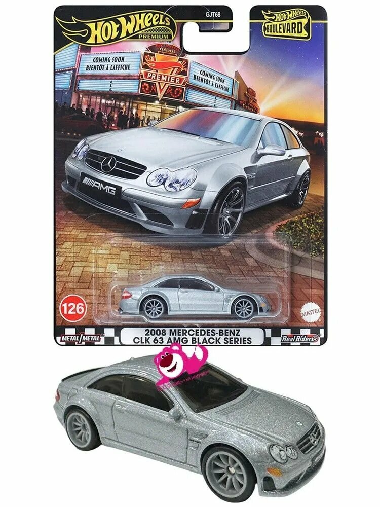 Машинка Mattel Hot Wheels Premium 1/64 GJT68 08 Mercedes-Benz CLK 63 AMG Black Series