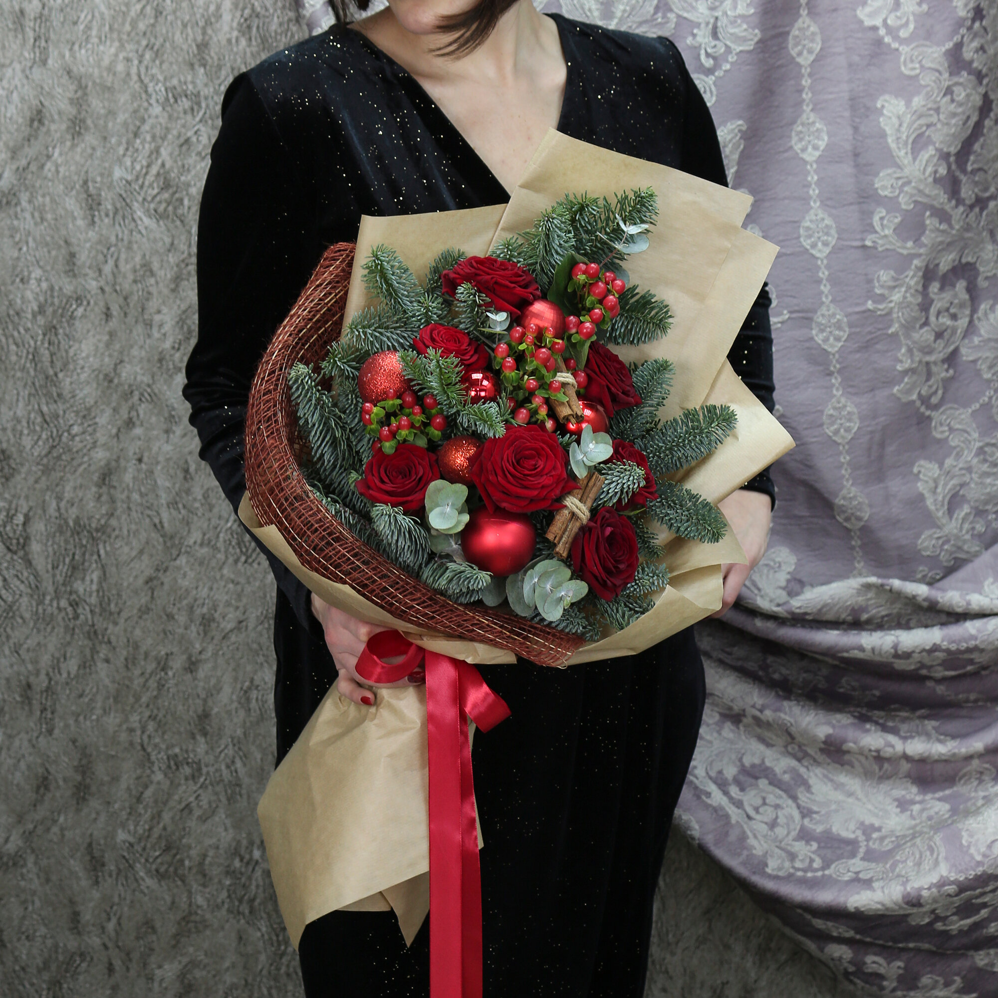 Зимний букет «Марсала»