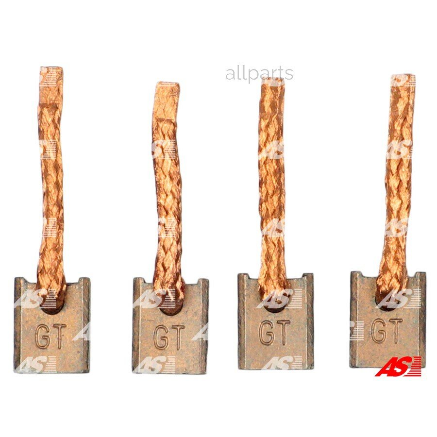AS BSX204-205 Комплект щеток стартера/генератора AS-PL: S3112, UD41809SBH, BOSCH: 0001106405, 0001106406, 0001120400, HYUNDAI / KIA: 361002B100 AUDI A3 1.6 2005- SEAT Altea 1.6 2004- SKODA Fabia I 2