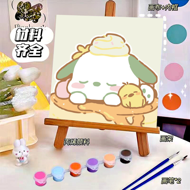 Цифровая картина маслом 20*20, аниме, раскраска маслом, ручная роспись маслом, декор для спальни.