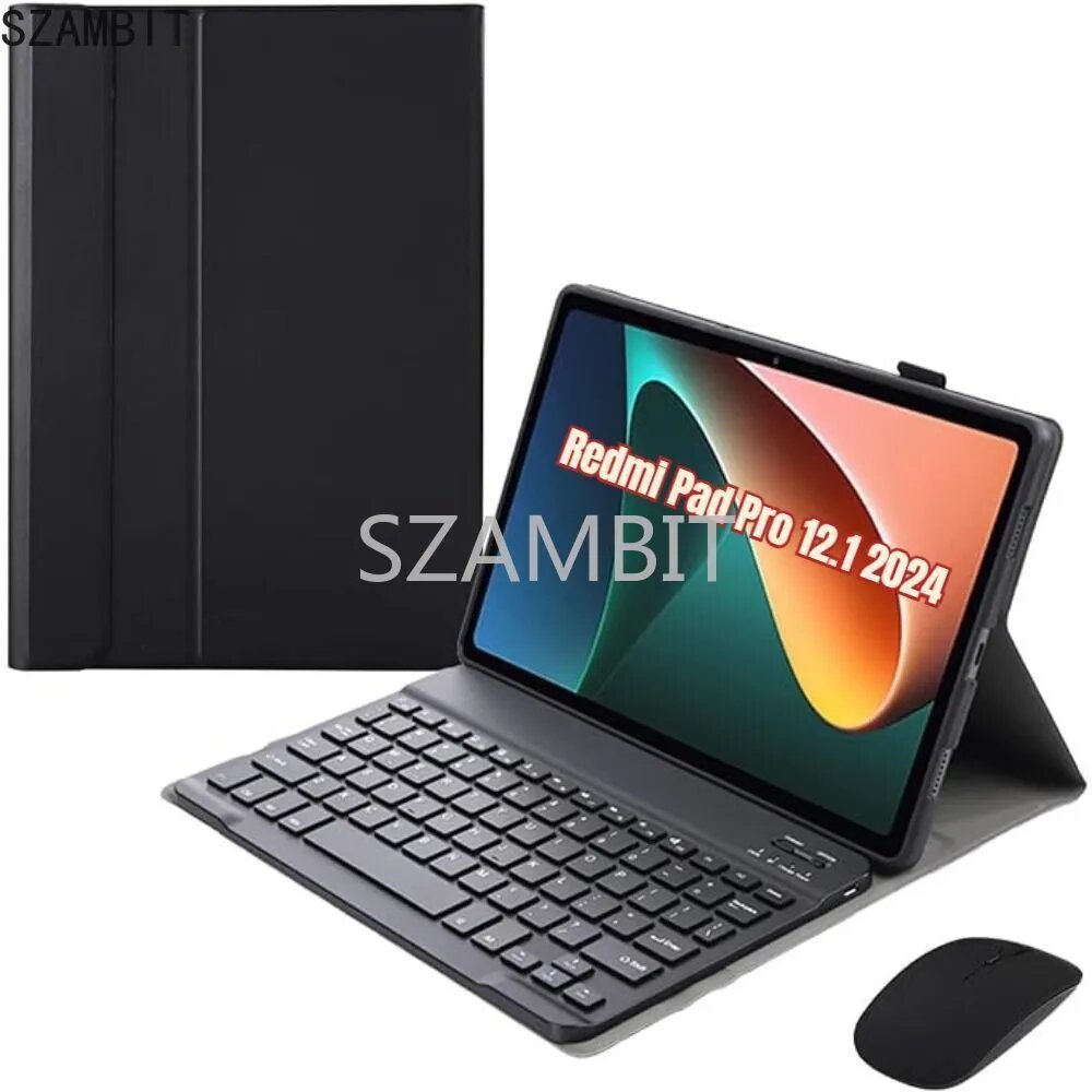 Магнитный чехол-клавиатура для POCO PAD 12.1/Redmi Pad Pro 12.1 2024 дюймов, совместимый с Bluetooth и мышью Ж ж