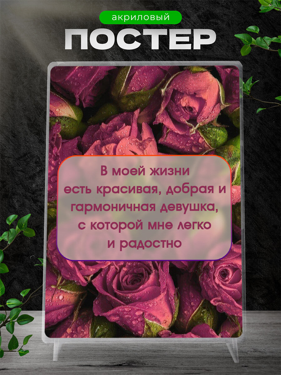 Акриловый постер, открытка на подставке с цветным принтом Карта желаний отношения