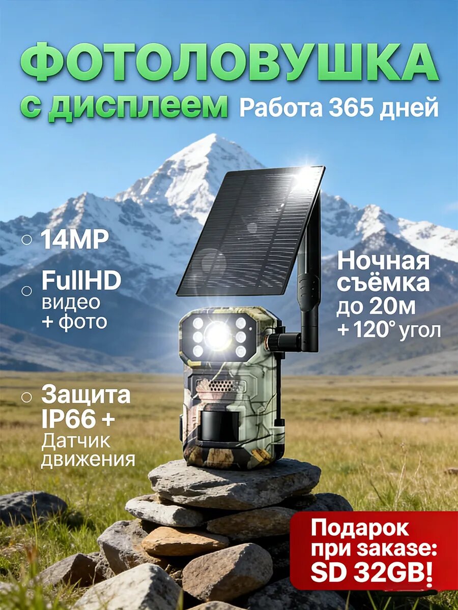 Лесная 4К/4G фотоловушка Филин Pro HC810 (Orig) (M57866UL) с приложением для телефона ФилинCam с SIM картой. Невидимая ночная ИК подсветка. Видео 4