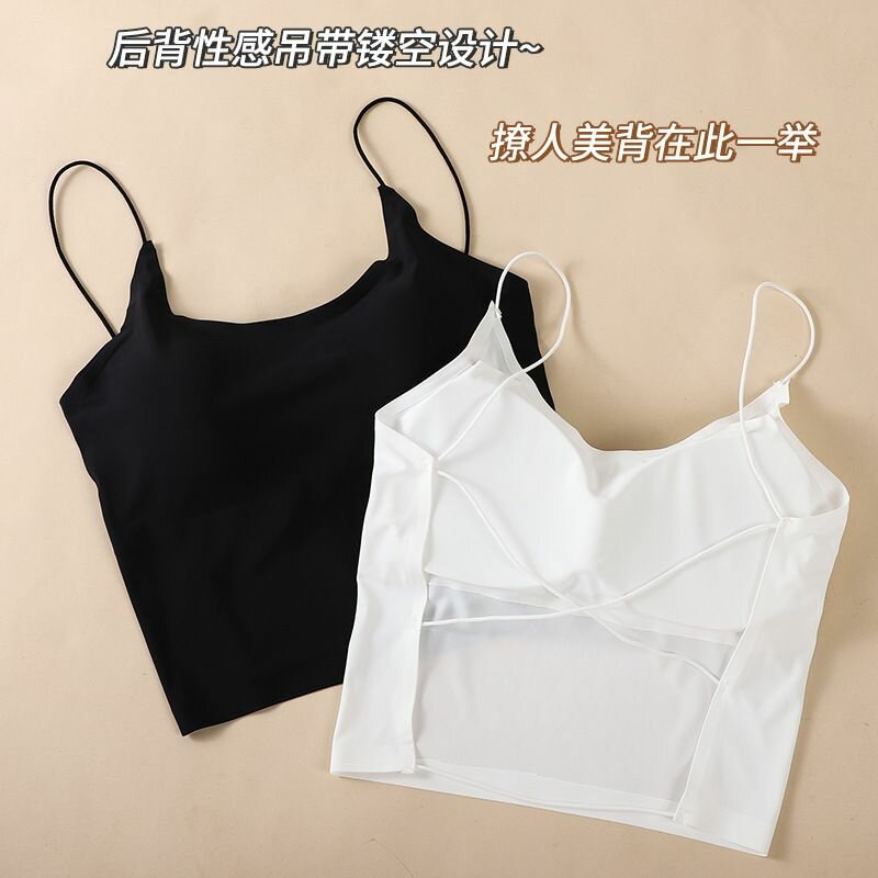 Бони Ледяной Шелк Красота Нижнее Белье Женщины Сексуальный Камзол Жилет Топ с Нагрудной Подушкой Внутренняя Одежда Внешняя Одежда Топ Модный Тонкий Стиль
