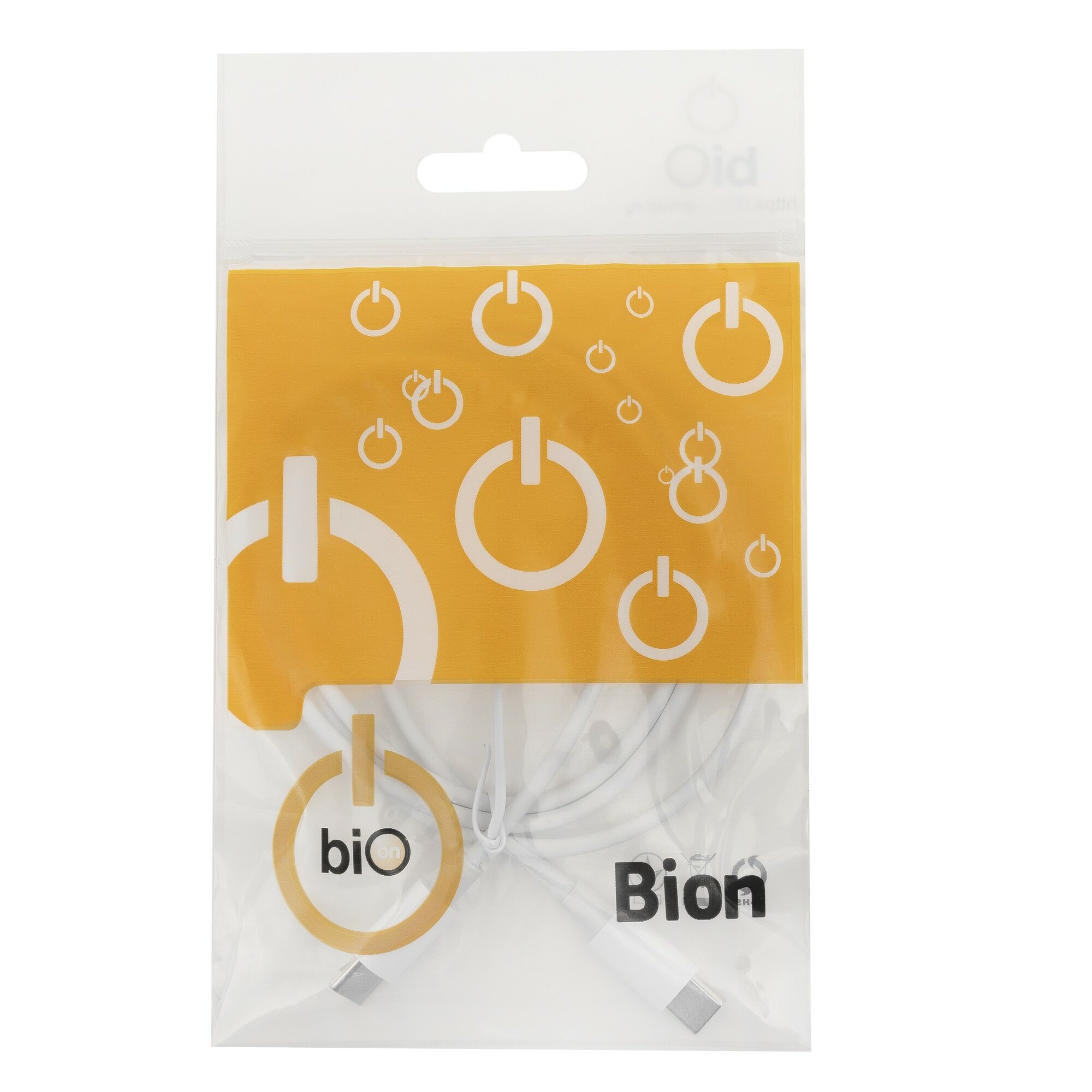 Bion Кабель USB Type-C - USB Type-C (CM/CM), 3A, 60W, USB 2.0, 1 м, белый BXP-CCP-USBC-CMCM-1M-W