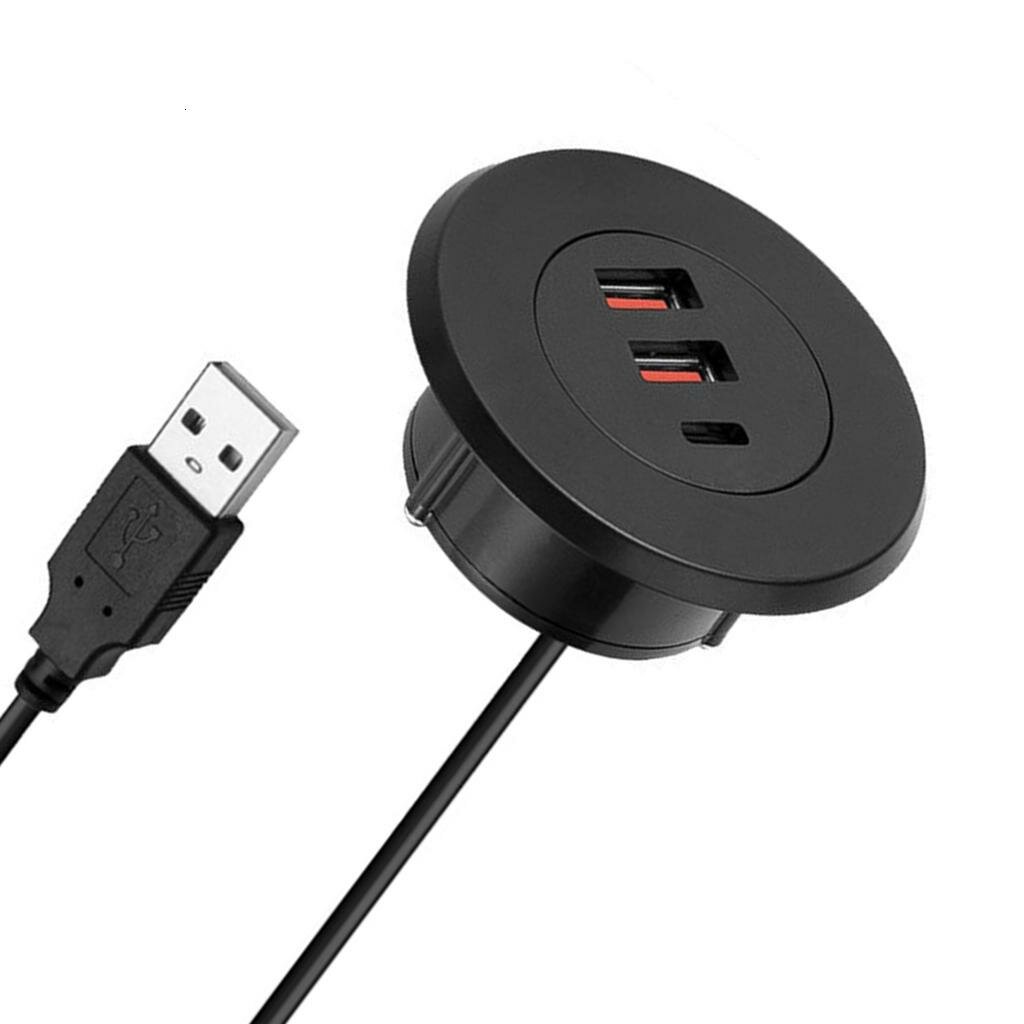 3-портовый USB-хаб для стола, Черный