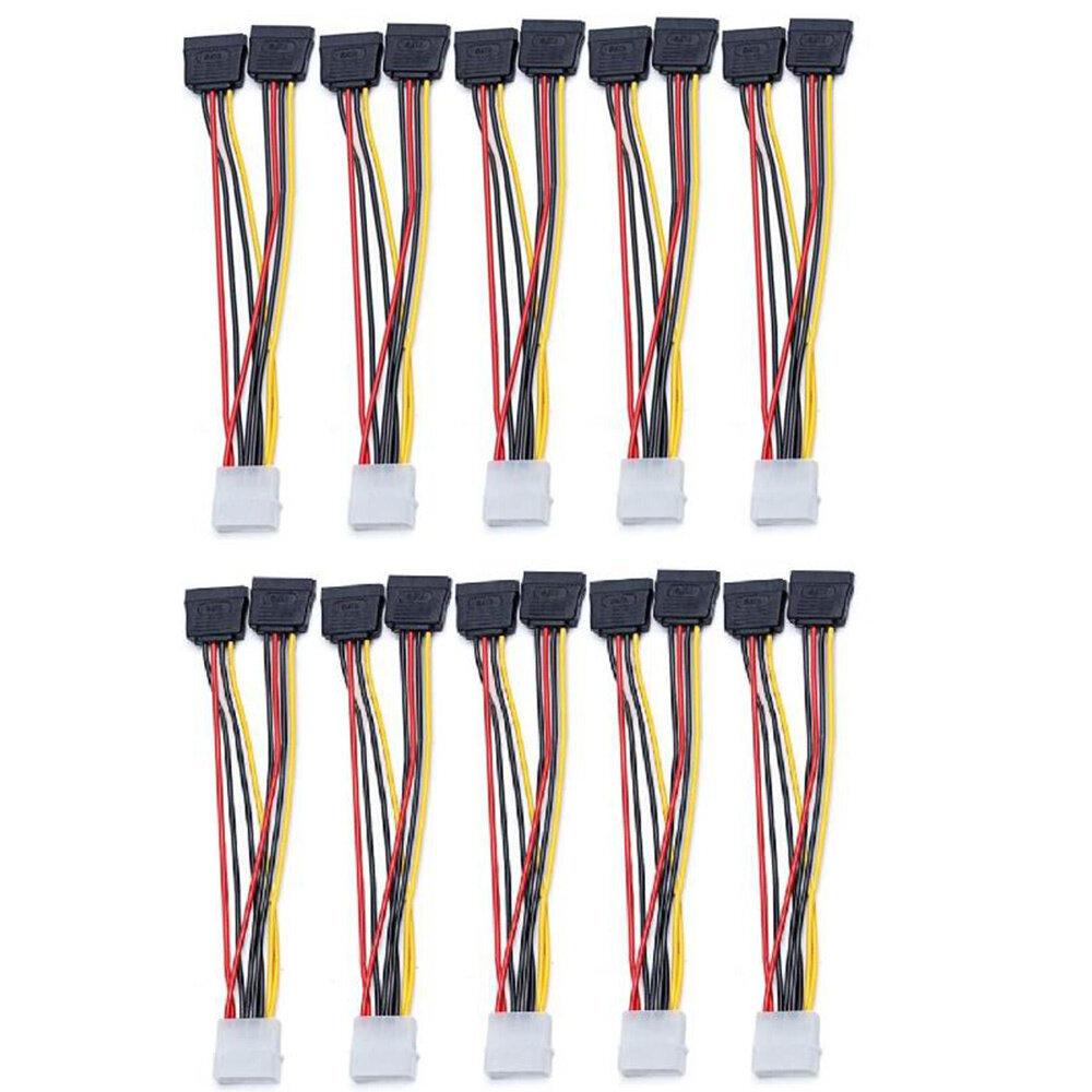 Любимец клиентов.10 шт. адаптер для ноутбука 4Pin IDE Molex на 2 Serial ATA SATA Y разветвитель жесткий диск кабель питания компьютерный кабель