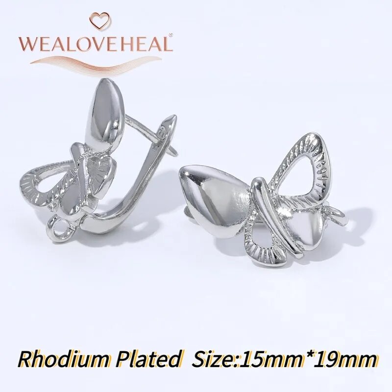 WEALOVEHEAL Швензы для сережек, Rhodium Plated, 1 Pair, 15mm*19mm