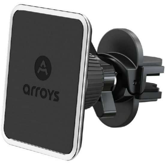 Магнитный автомобильный держатель Arroys Vent One, крепление на решетку вентиляции черный