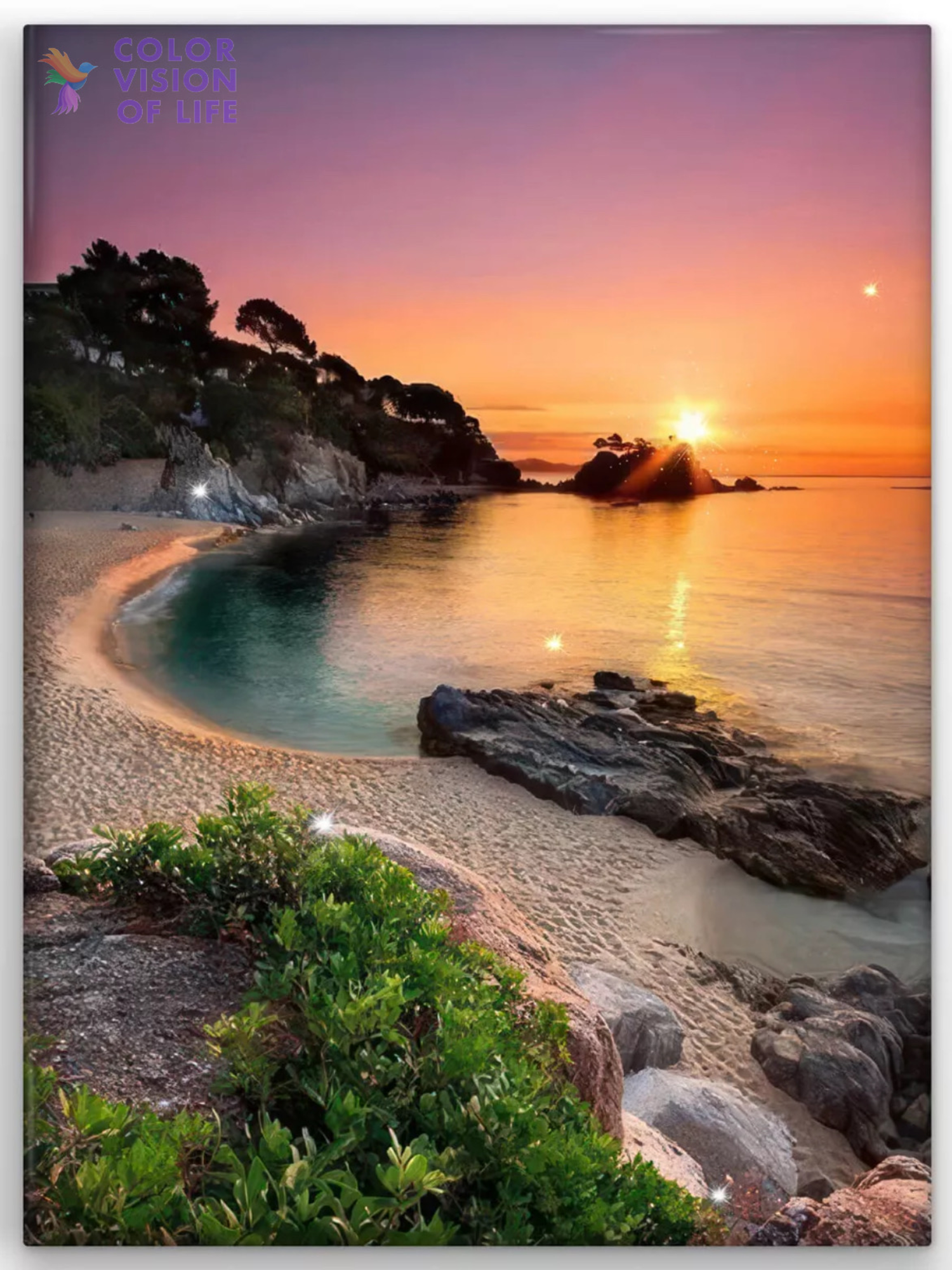 Алмазная мозаика на подрамнике «Закат на море»