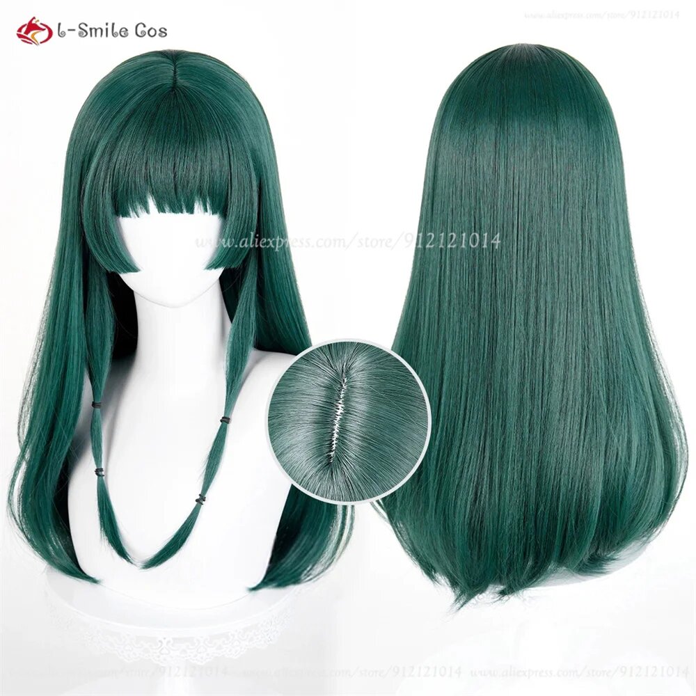 Maomao Косплей Парик Темно-Зелёный Изумрудный, wig F only