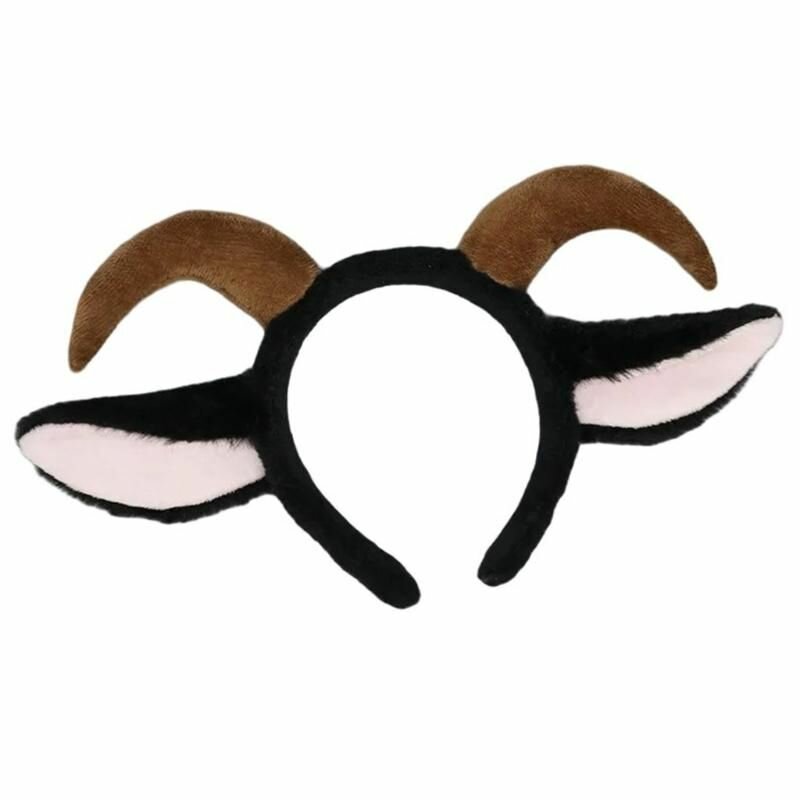 Праздничные ободки с рогами ягненка, реквизит для фото, головные уборы для вечеринок, Черный