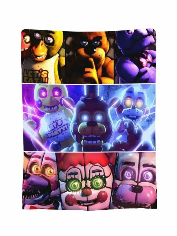 MXEB Плед Five Nights at Freddy's Пледы Пять ночей с Фредди , Фланель, 150 см х 125 см