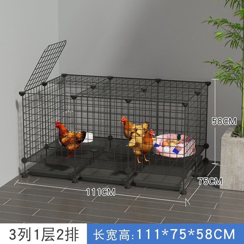 Маленькая клетка для кур и уток для домашнего использования, маленький домашний курятник, курятник с сеткой, собранная клетка для кур на балконе, большого размера