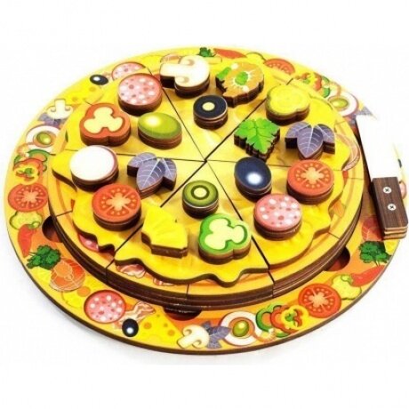 Развивающая игрушка Нескучные игры "Пицца" арт.7918 54 элемента