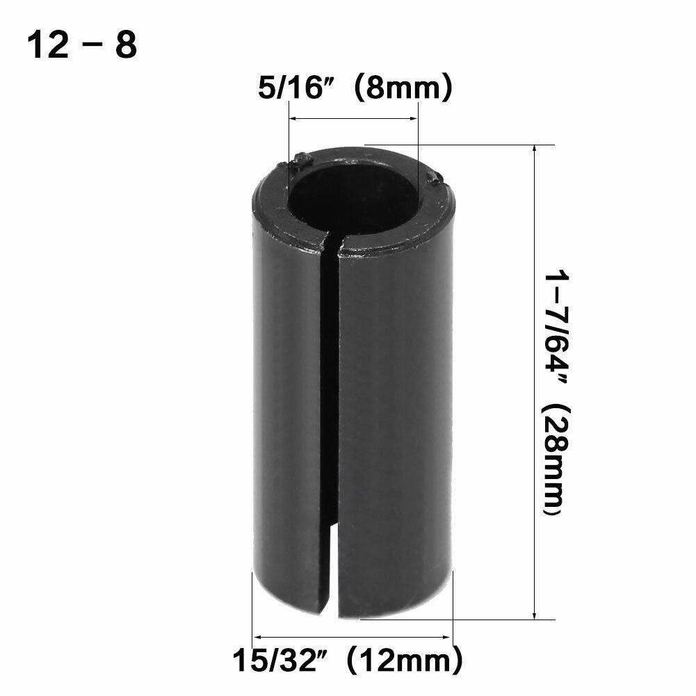 Переходник цанга с 12 мм на 8 мм для хвостовика фрезы