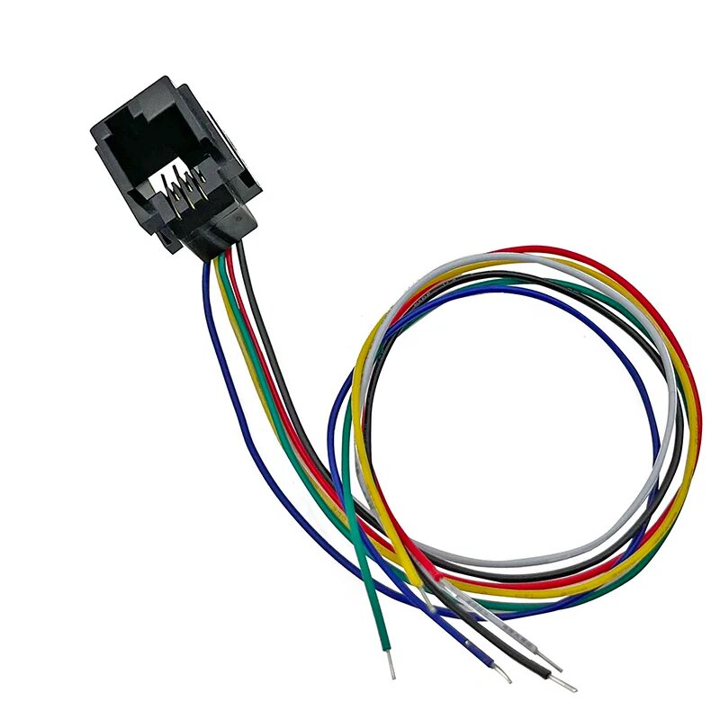 20 шт, разъем RJ12 6P6C с левой пряжкой, с кабелем, Модульный штекер RJ11, гнездовой провод = 200 мм