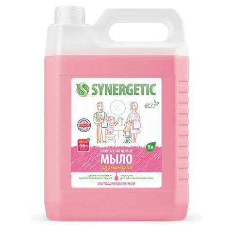 Мыло жидкое Synergetic 5 л, "Аромамагия" гипоаллергенное, биоразлагаемое, Эко (105504)