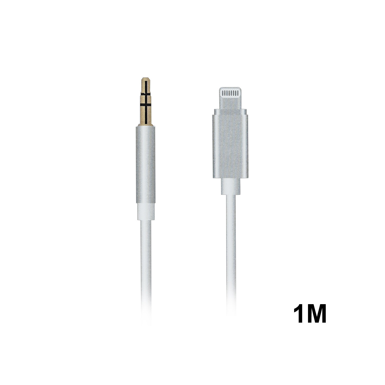 Кабель AUX iPhone - 3.5mm. TPE белый 1M ( 500шт/кор )