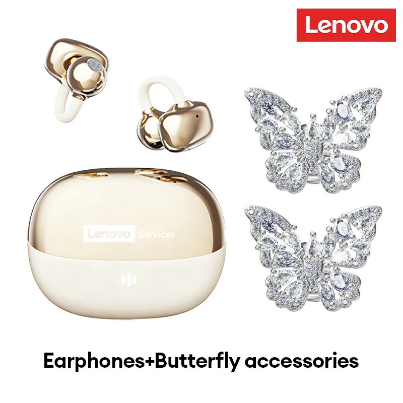 Lenovo RS103 Беспроводные наушники с открытым зажимом Beige Butterfly