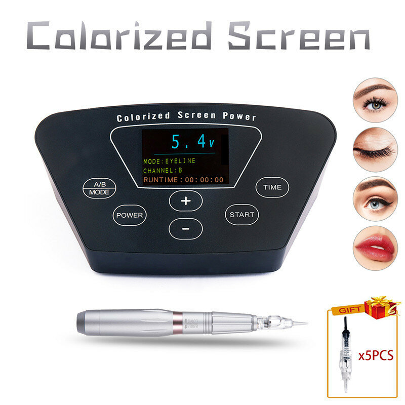 Кросс-бордерный популярный набор для татуажа бровей, универсальная тату-машина, тинт для губ, туман, тату-машина для бровей и подводки, блок питания для татуажа бровей