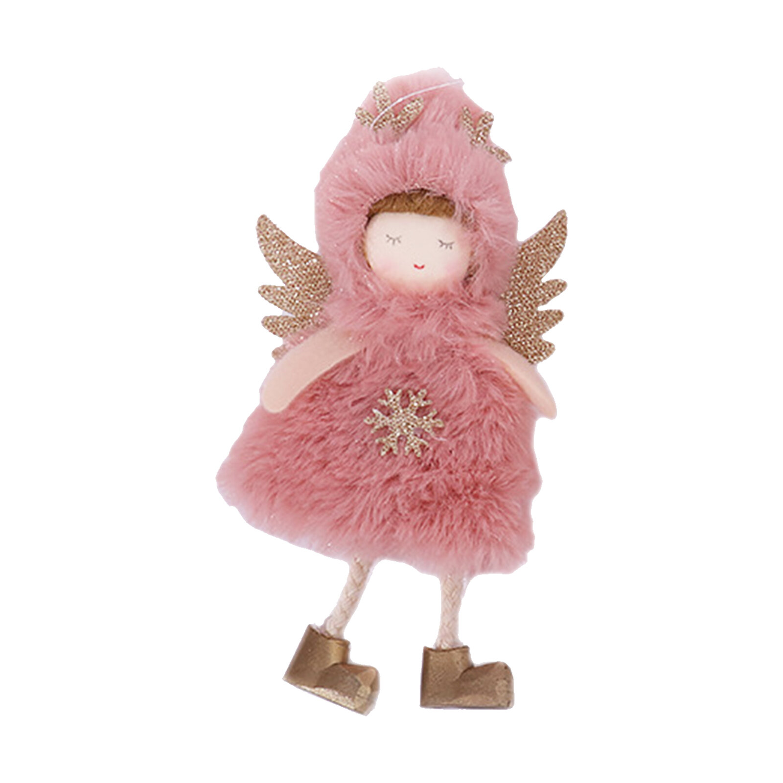 Серьги Ангел с Крыльями Украшение для Рождественской Елки Подвеска Счастливого Рождества Украшение для Рождественской Елки Самодельное Украшение для Рождественской Вечеринки Розовый Белый Серый Кофейный Ткань Железо Классический Ангел с Крыльями Стена