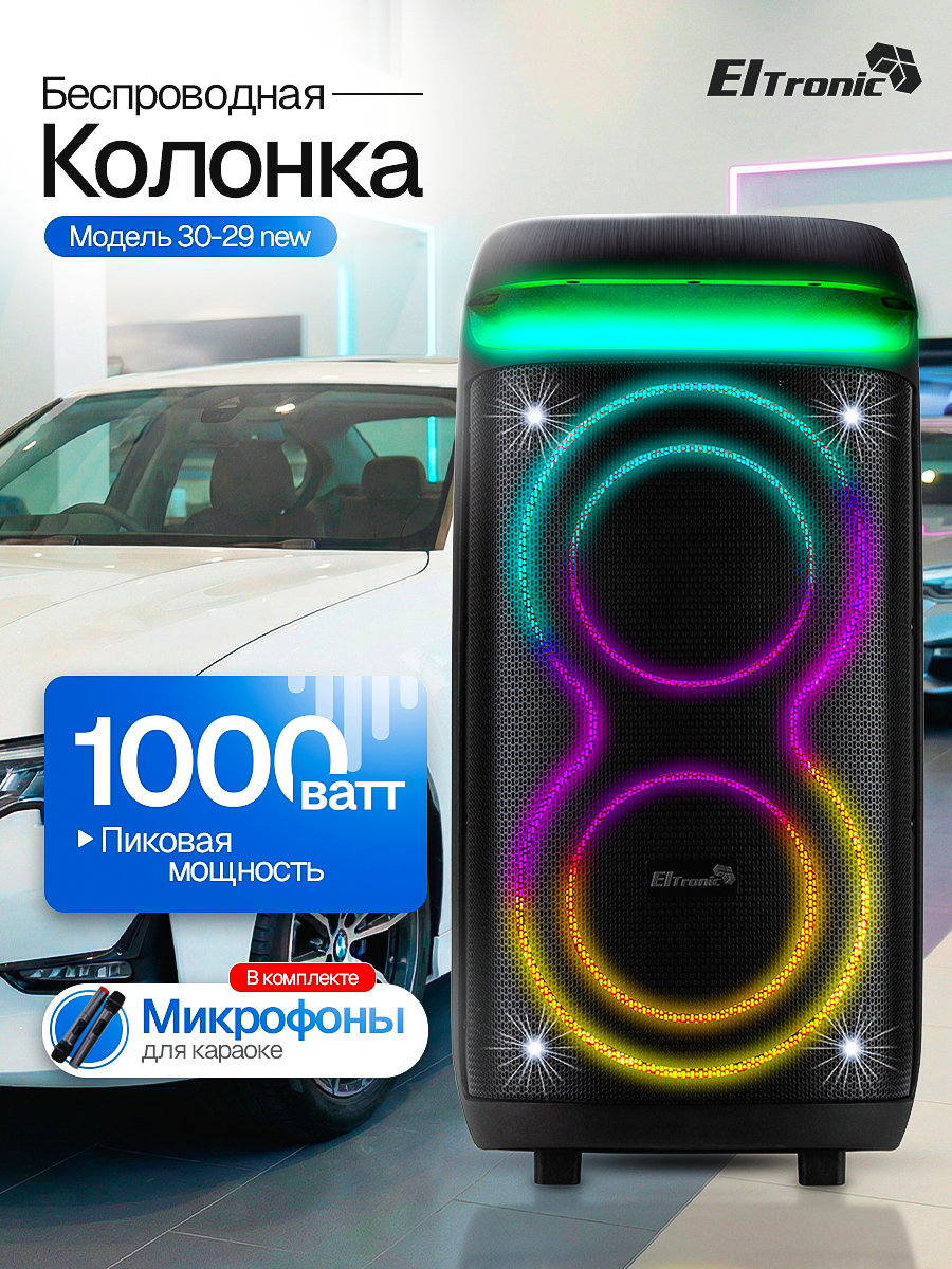 Колонка 08" (30-29 DANCE BOX 1000 NEW) динамик 2шт/8" ElTRONIC с TWS