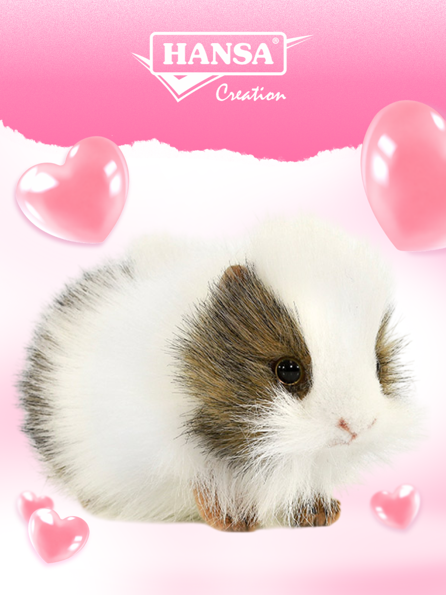 Реалистичная мягкая игрушка Hansa Creation 4392 Морская свинка, белая, 20 см