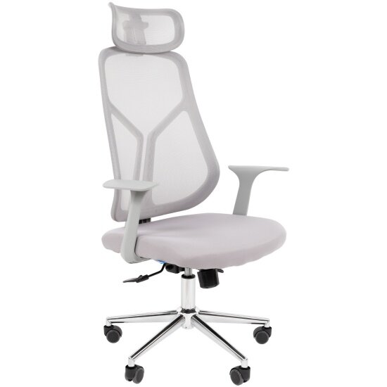 Кресло руководителя Chairman CH588 с подголовником серый пластик, серый