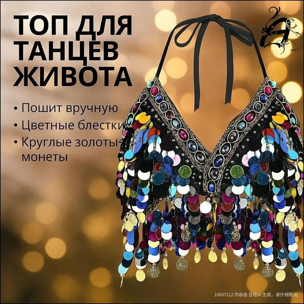 Женский топ для танца живота и восточных танцев.