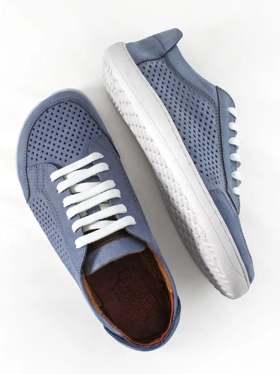 Кеды летние босоногие на шнуровке с перфорацией