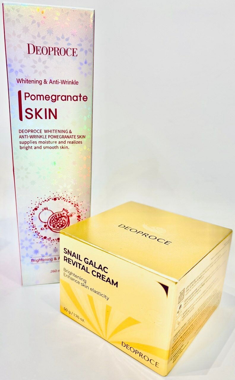 Набор Deoproce "Snail Galac", антивозрастной, для всех типов кожи, крем 50 г + тоник