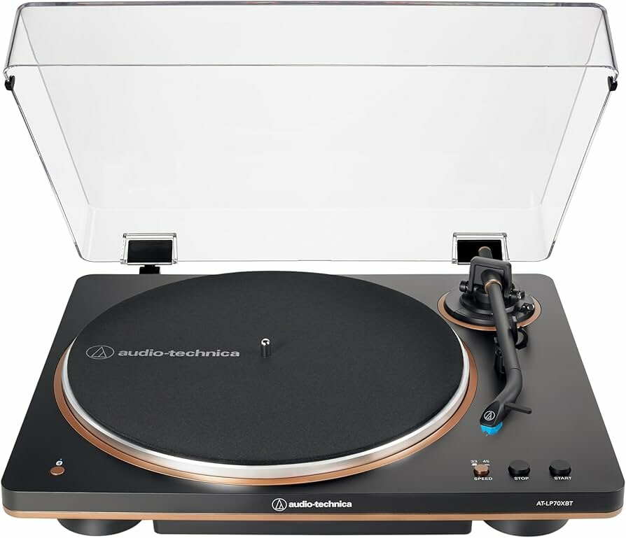 Виниловый проигрыватель Audio-Technica AT-LP70XBT-BZ, встроенный фонокорректор, Bluetooth 5.2, Черный/Бронза