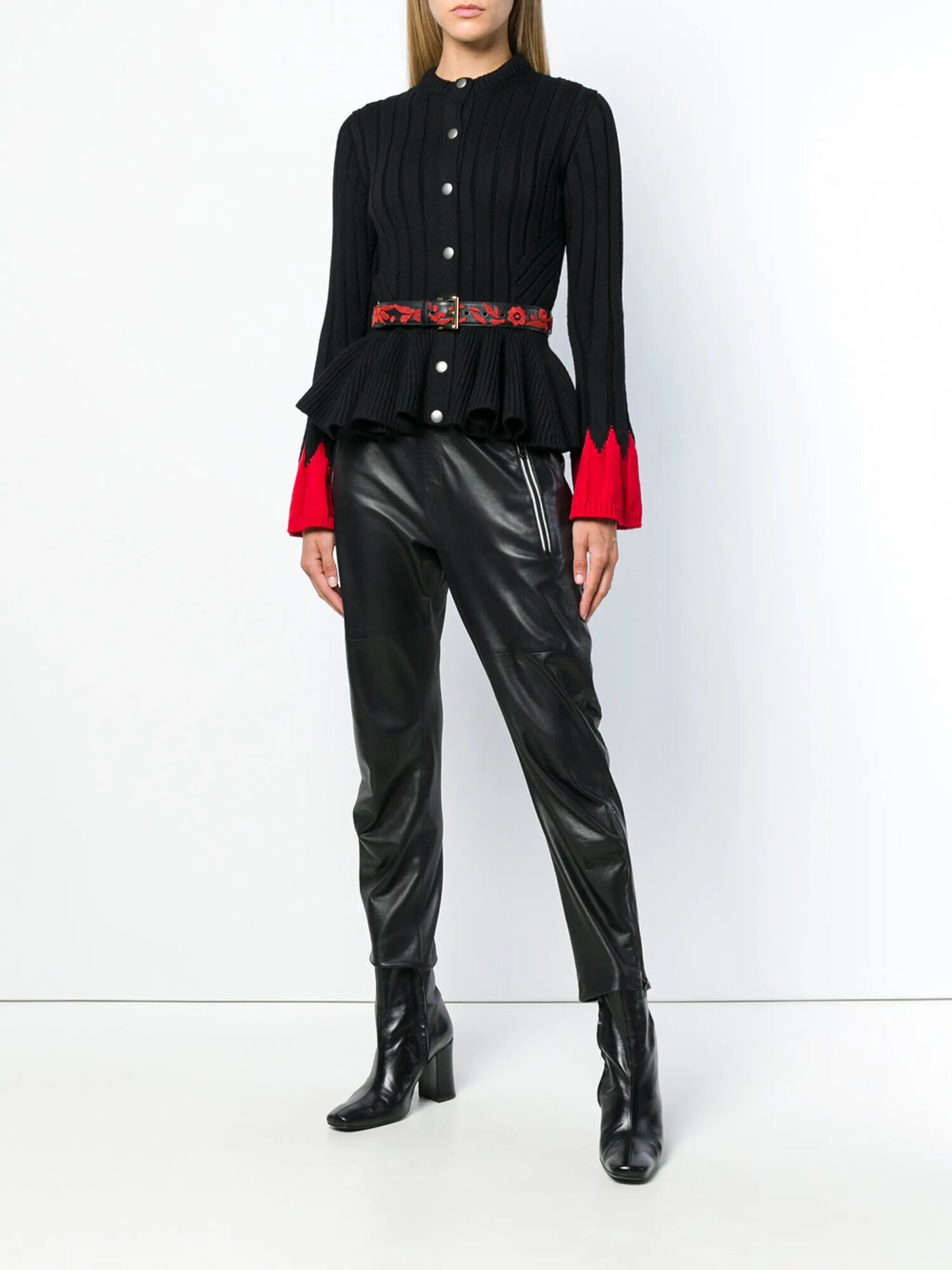 Кардиган Alexander McQueen Contrast sleeve cardigan, размер 44, черный — фото 1