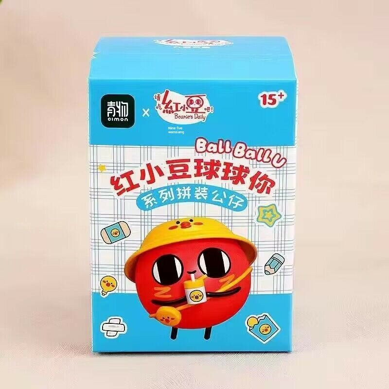 Оригинальный набор конструкторов Green Monster Egg Party Red Bean Ball: фигурка-сюрприз в закрытой коробке, модная