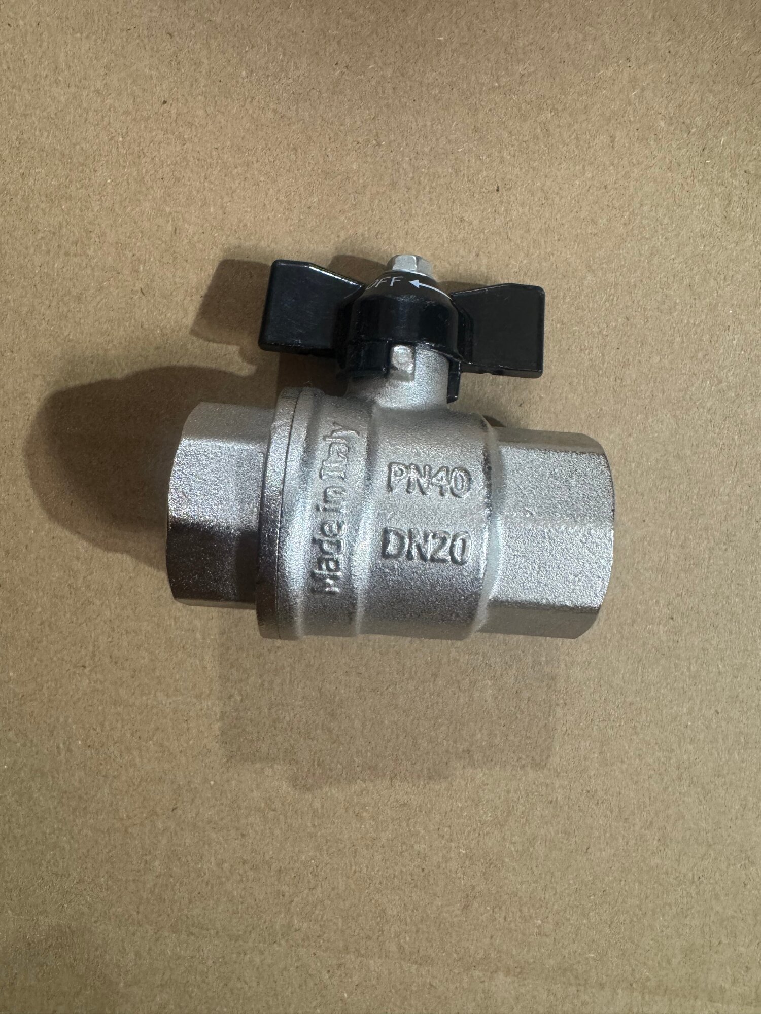Кран шаровой резьб. 3/4", PN40, General Fittings 7100 M1, латунь, вн. р.- вн. р, с бабочкой