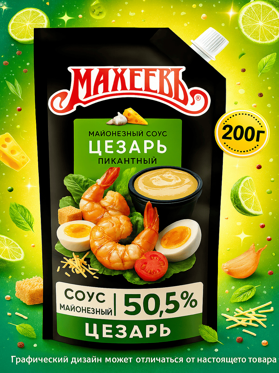 Соус майонезный махеевъ Цезарь 50,5%, 200г