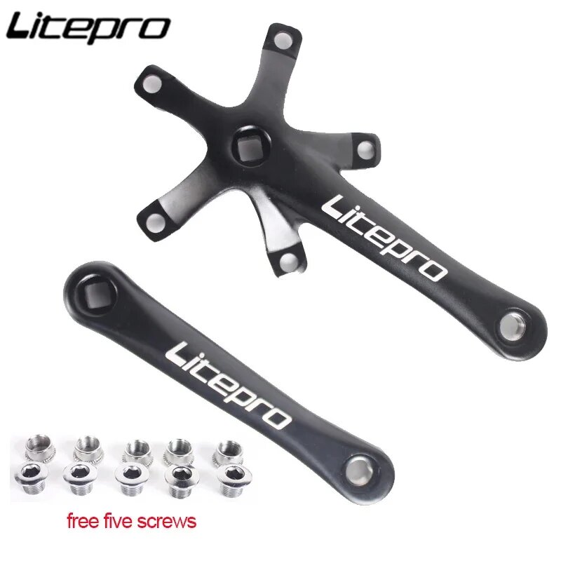 LITEPRO MTB велосипедные шатуны 130BCD 45-58T черные Черный, Black-crank